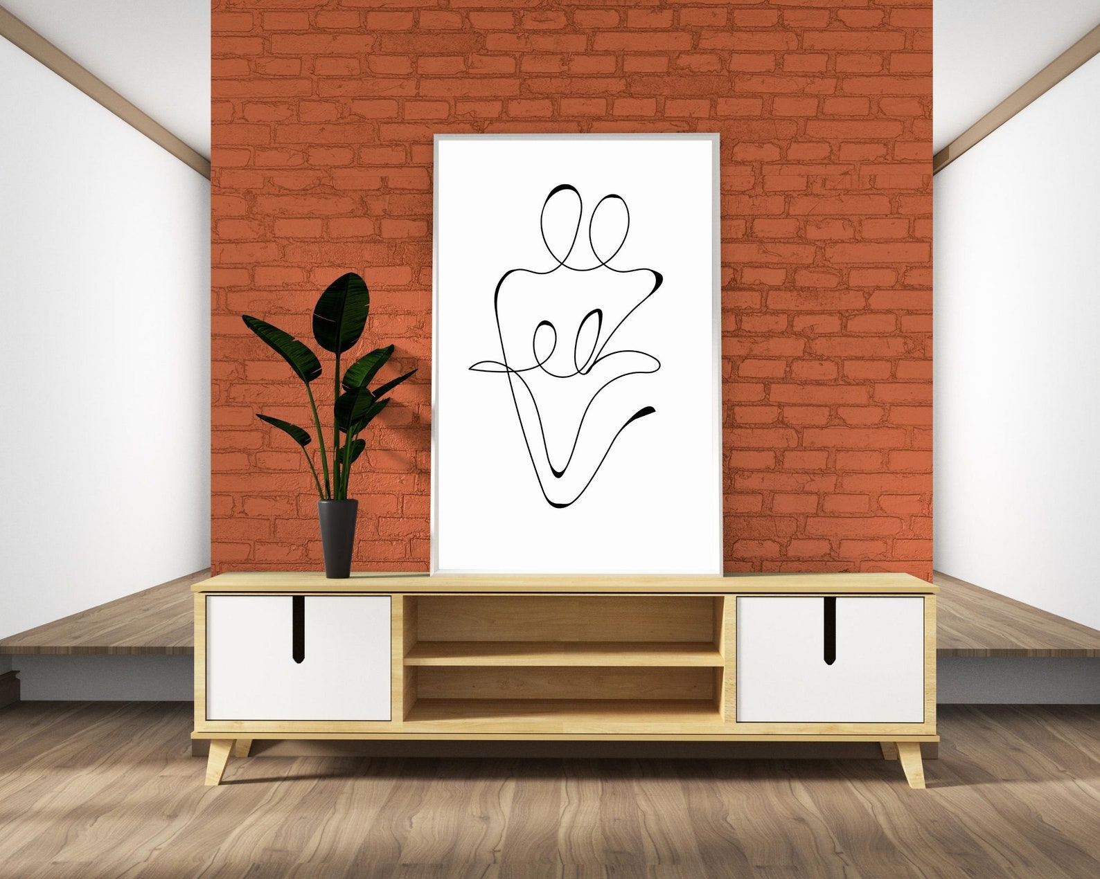 Family of Four Line Art | Family Art | Abstract Wall Print | Minimalist ...