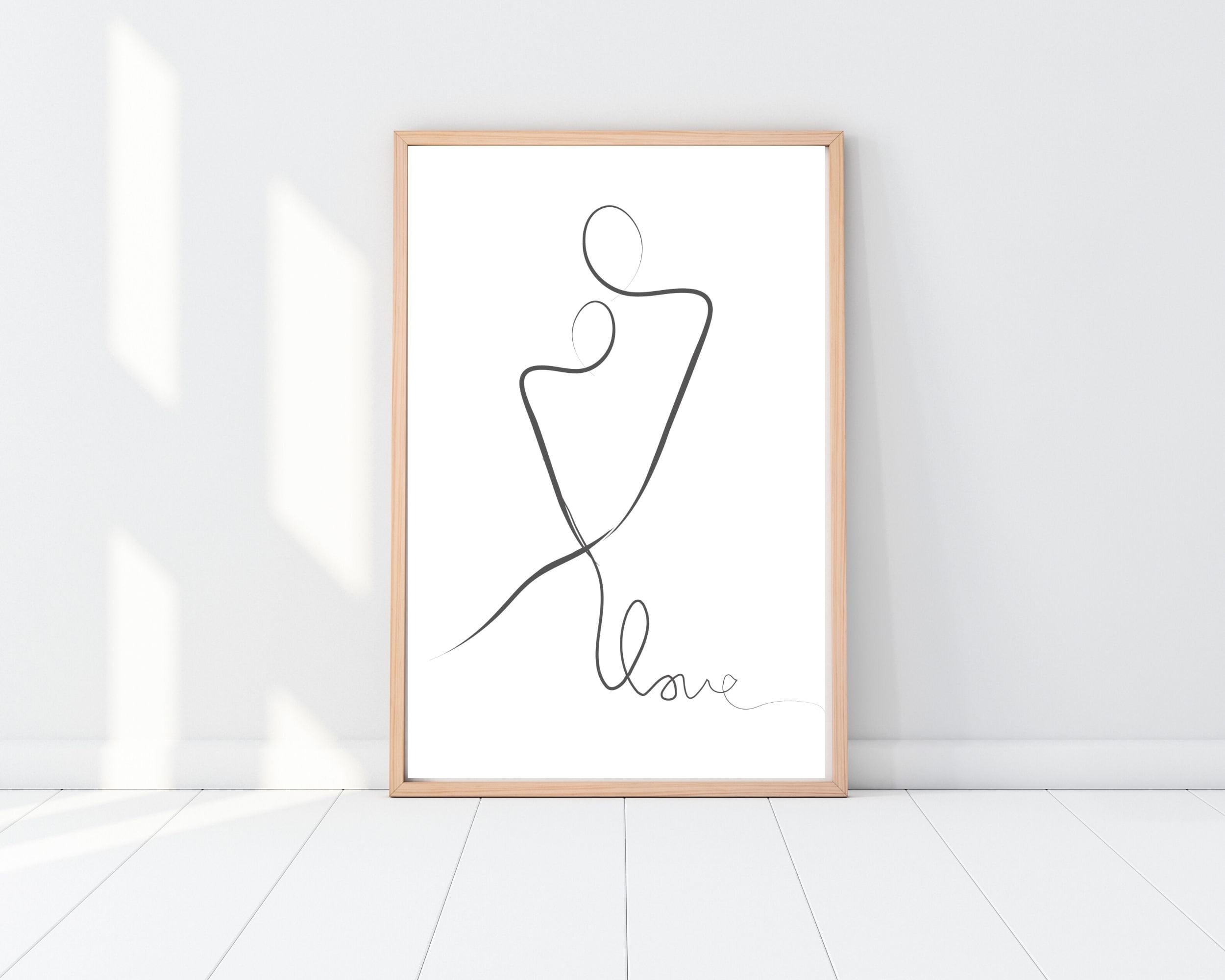 Couples Love Line Art Abstract Wall Print Minimalist - Etsy Singapore