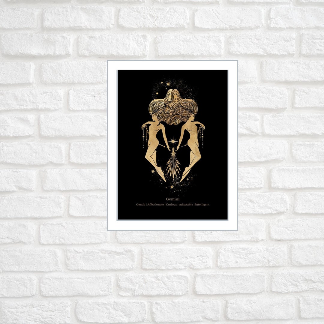 Gemini | Zodiac | Astrology | Digital Print | Poster | Illustrated Art ...