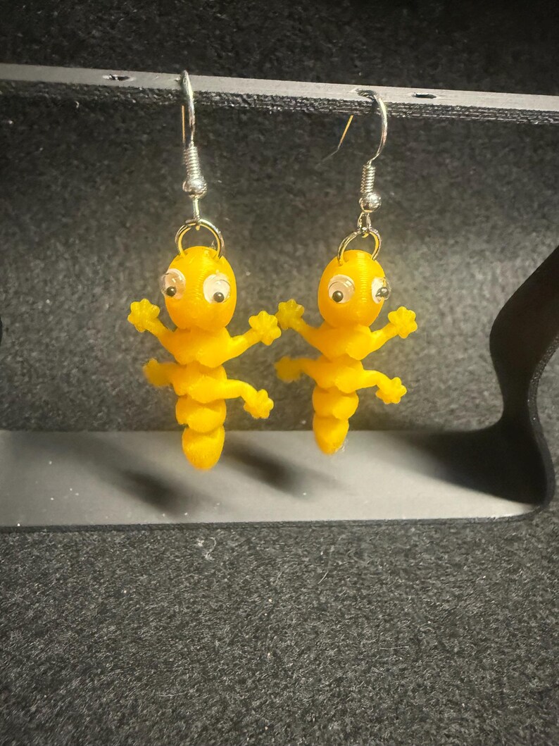 Silly Articulated Lizard 3D Printed Earrings - Etsy