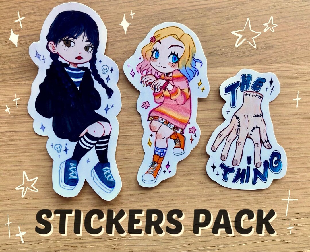 Pack Mercredi Addams Sticker, Cute Chibi Netflix, WEDNESDAY / ENID ...