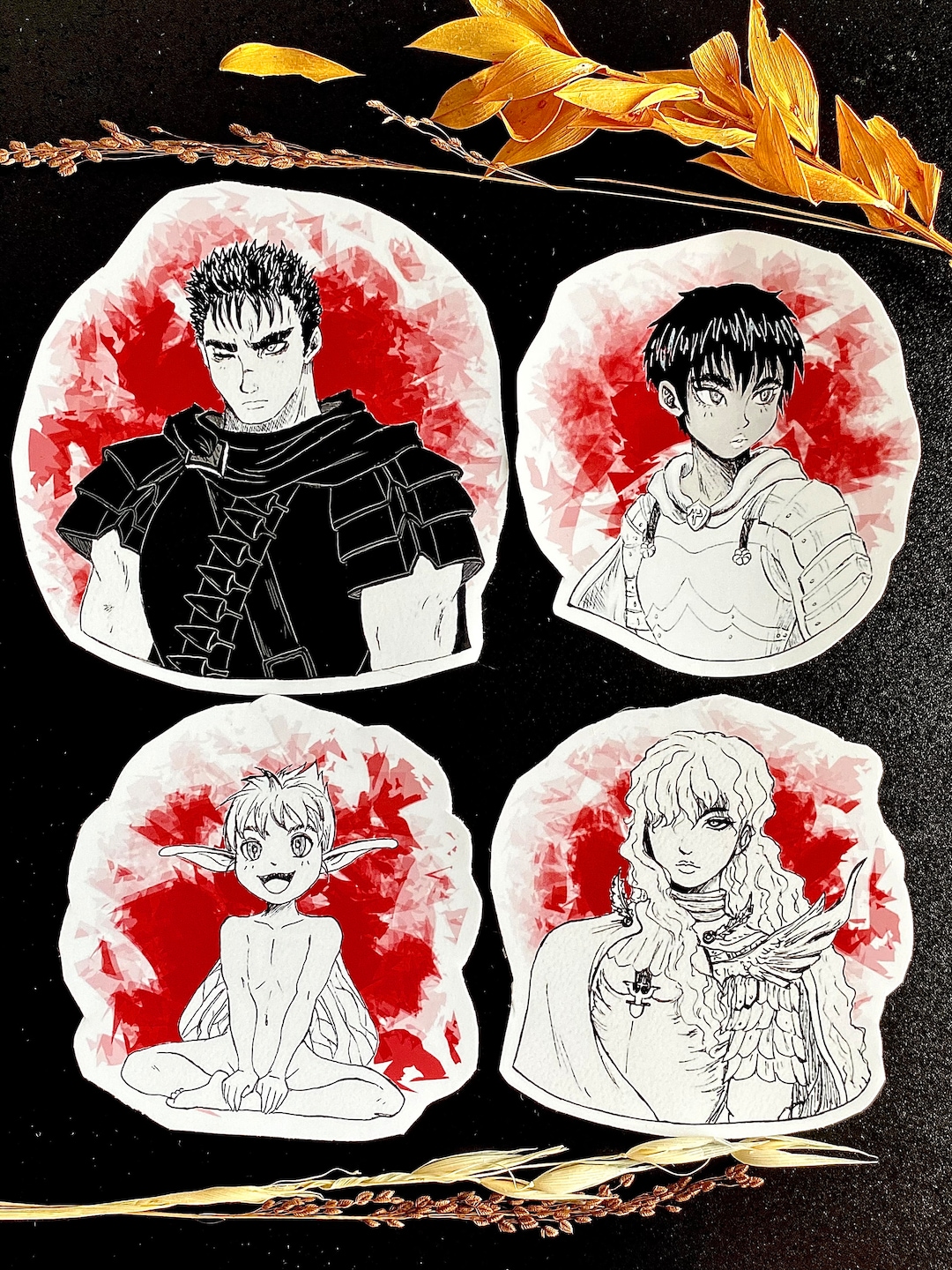 Berserk Sticker Guts Casca Puck Griffith Anime Sticker Etsy