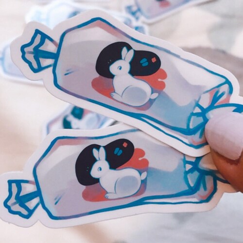 White Rabbit Candies Original Sticker Design - Etsy