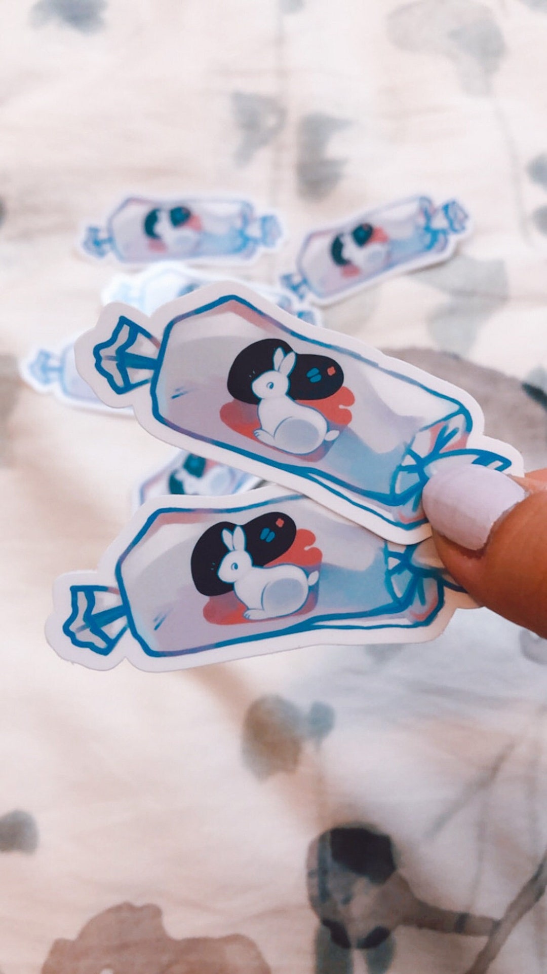 White Rabbit Candies | Original Sticker Design - Etsy