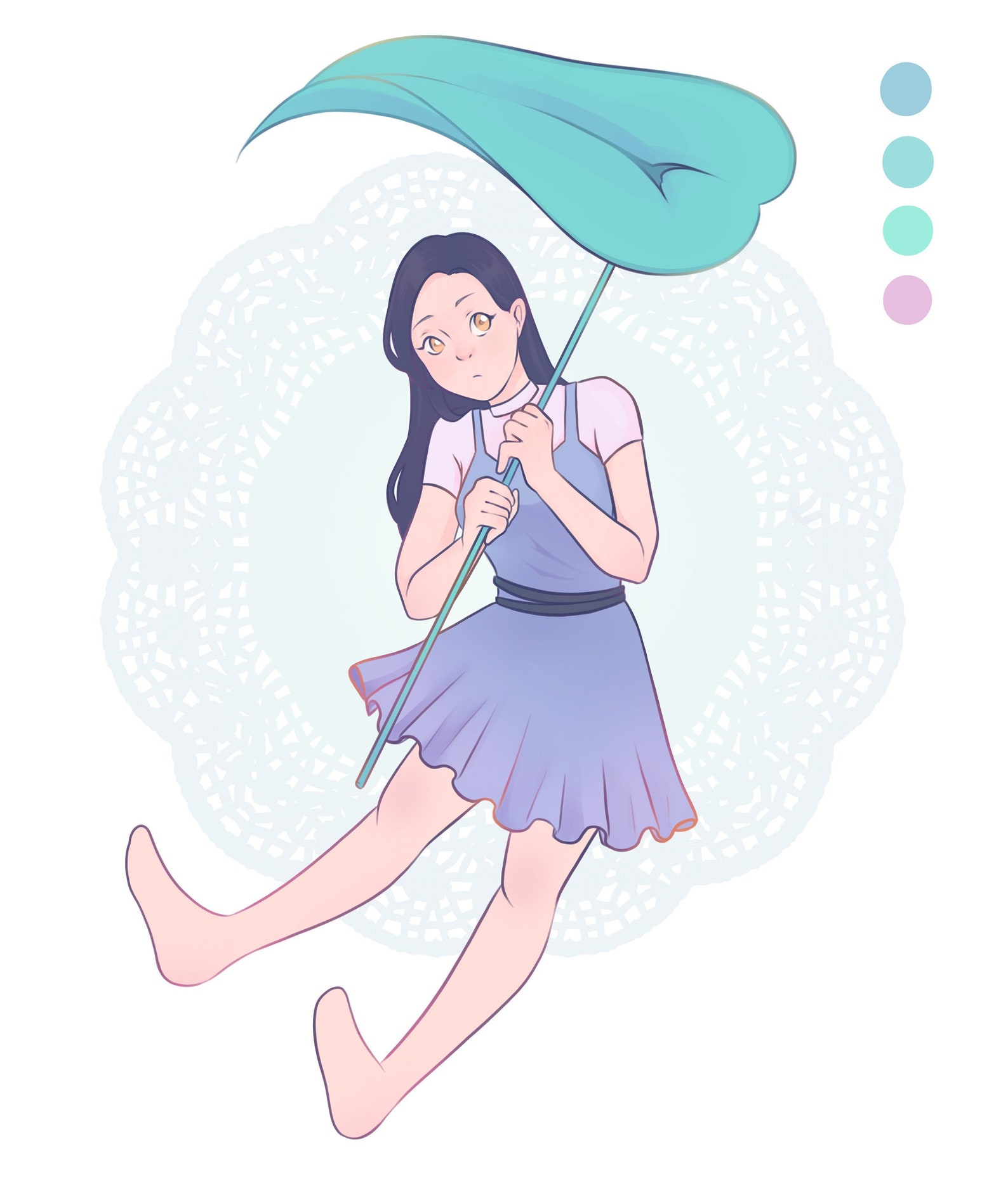 Lil' Leaf Girl | Original Art Sticker & Print - Etsy