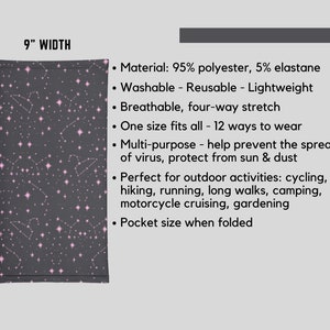Galaxy Star Solar System Face Mask, Neck Gaiter, Washable Reusable ...