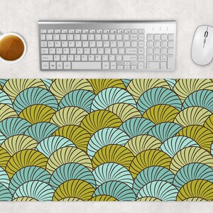 Colorful Seashell Large Mousepad, Sea Shell Blue Green Beach Coast ...