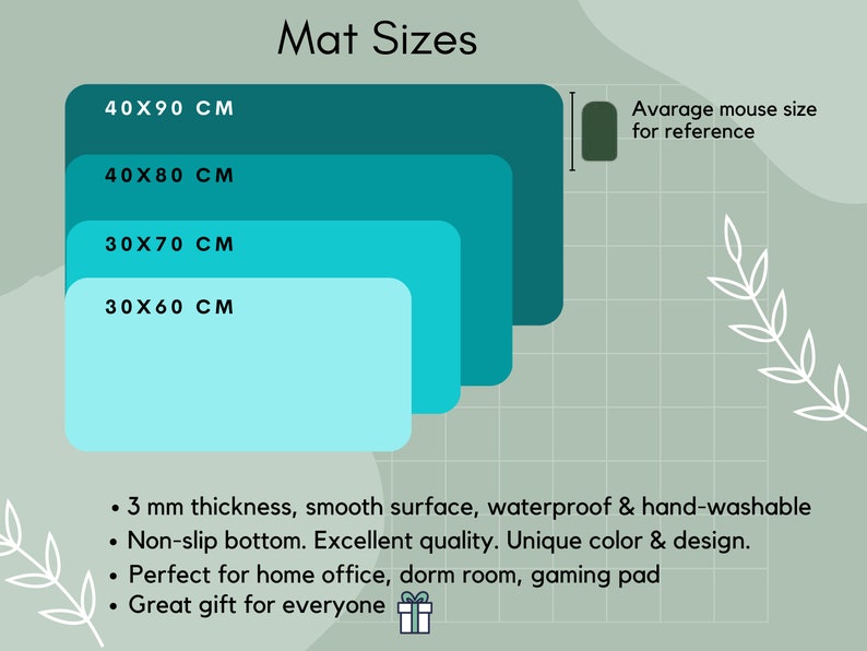 Retro Green Blue Geometry Large Mouse Pad, Mid-century 70s Vibe ...