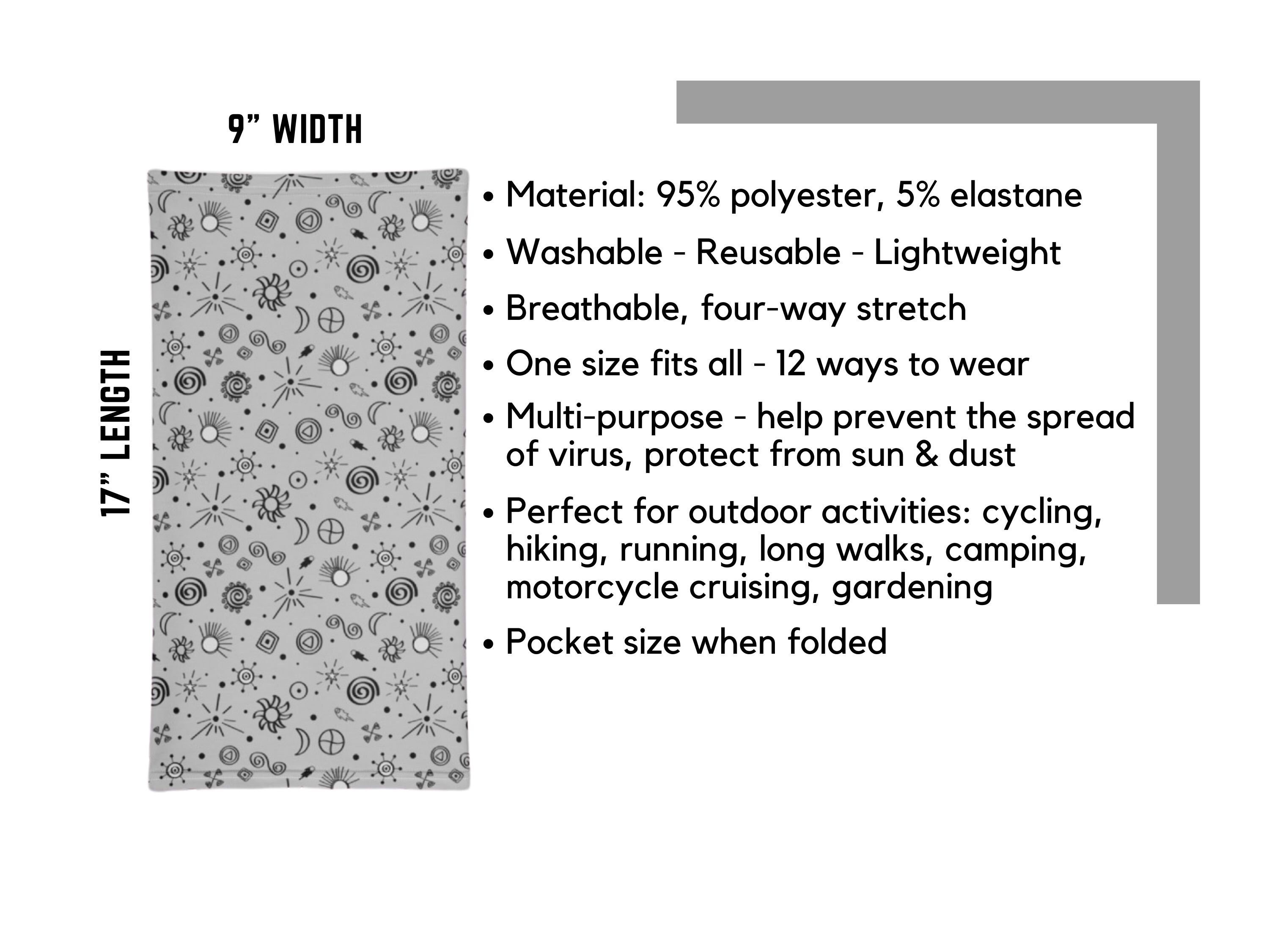 Galaxy Solar System Face Mask, Neck Gaiter, Washable Reusable ...