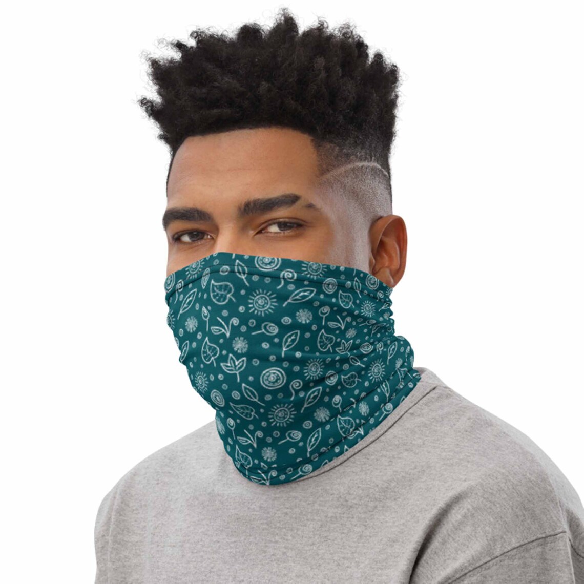Floral Summer Pattern Face Mask, Neck Gaiter, Washable Reusable ...