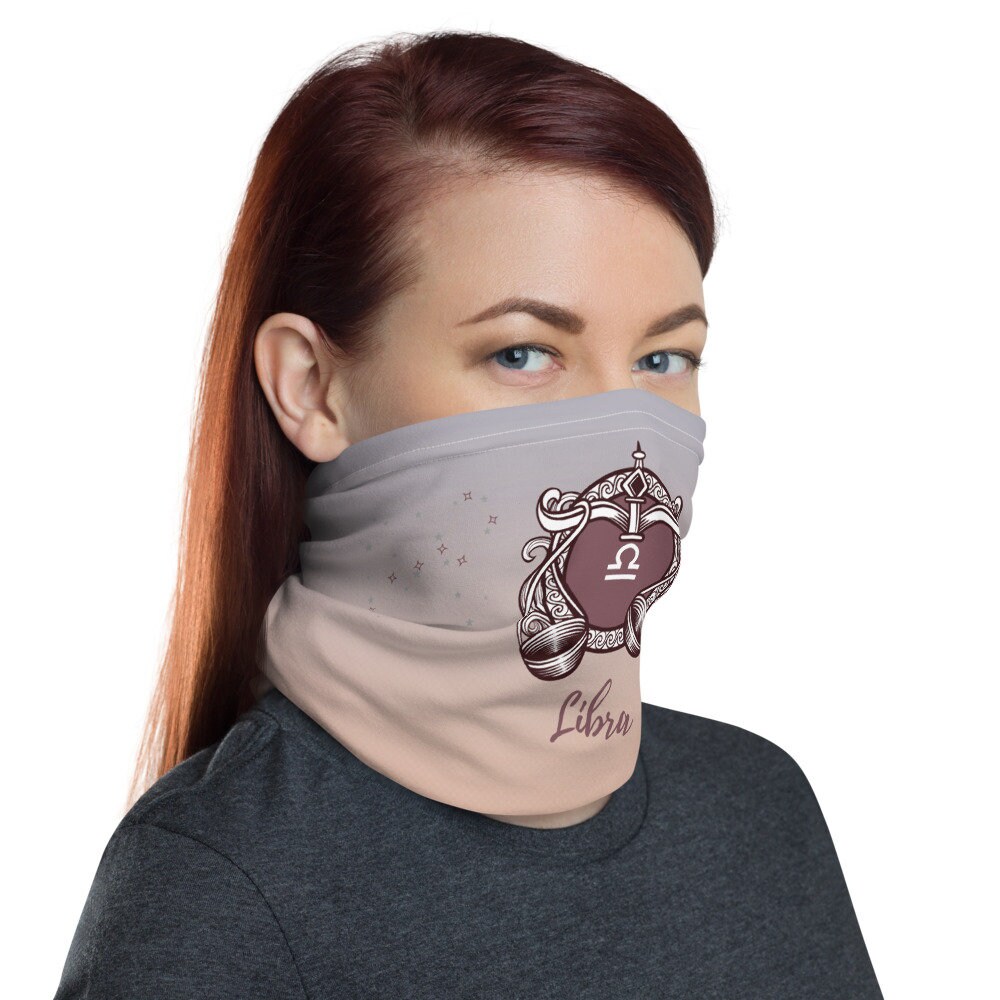 Libra Zodiac Horoscope Face Mask, Neck Gaiter, Washable Reusable ...