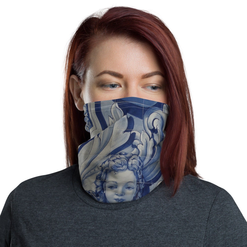 Blue Angel Greek Mythology Face Mask, Neck Gaiter, Washable Reusable ...