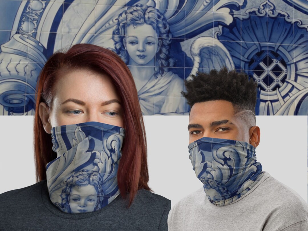 Blue Angel Greek Mythology Face Mask, Neck Gaiter, Washable Reusable ...
