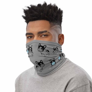 Frenchie French Bulldog Face Mask, Neck Gaiter, Washable Reusable ...