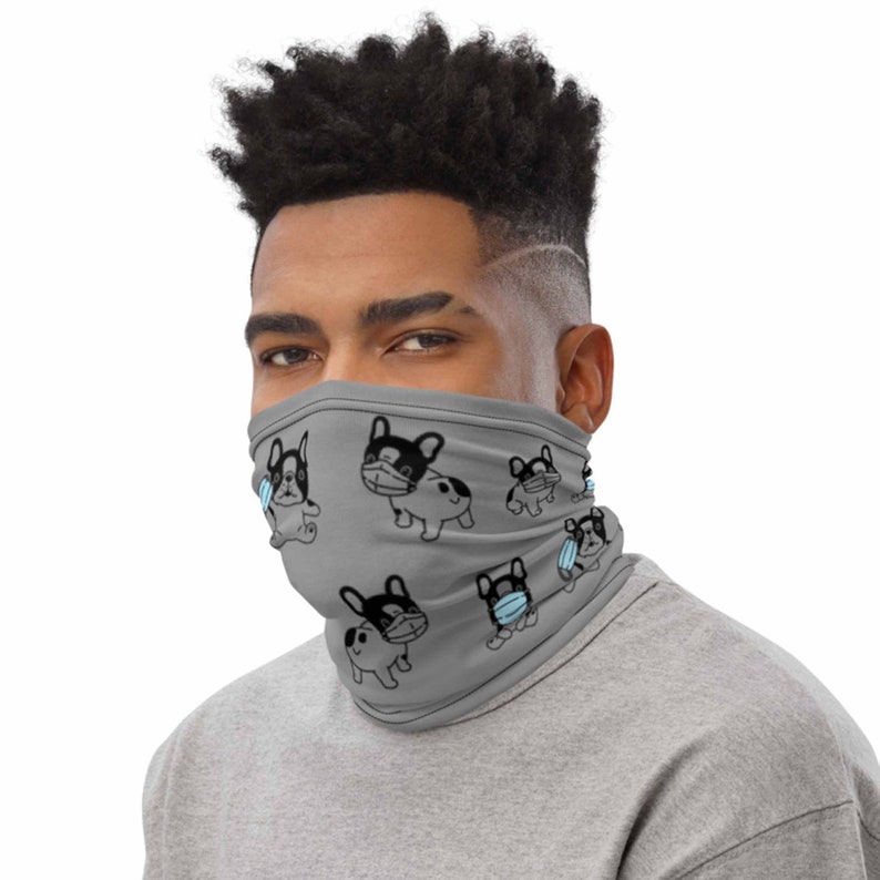 Frenchie French Bulldog Face Mask, Neck Gaiter, Washable Reusable ...
