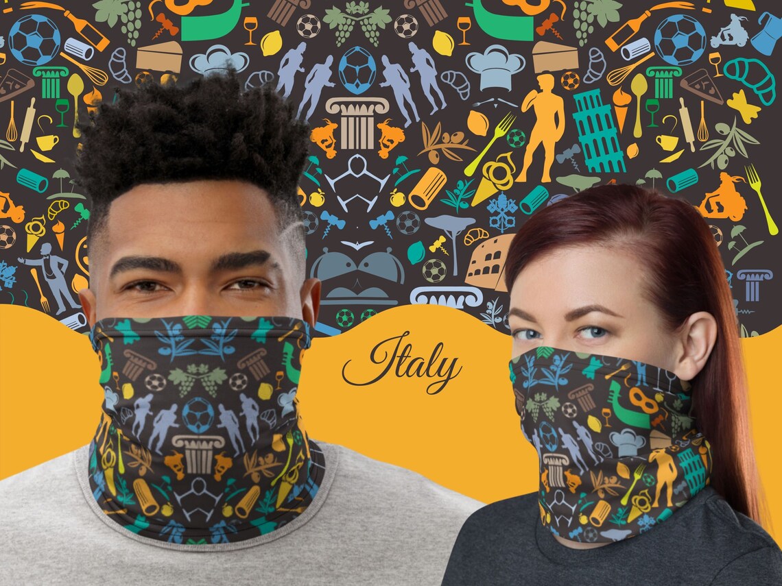 Italy Landmark Face Mask Neck Gaiter Washable Reusable - Etsy Canada