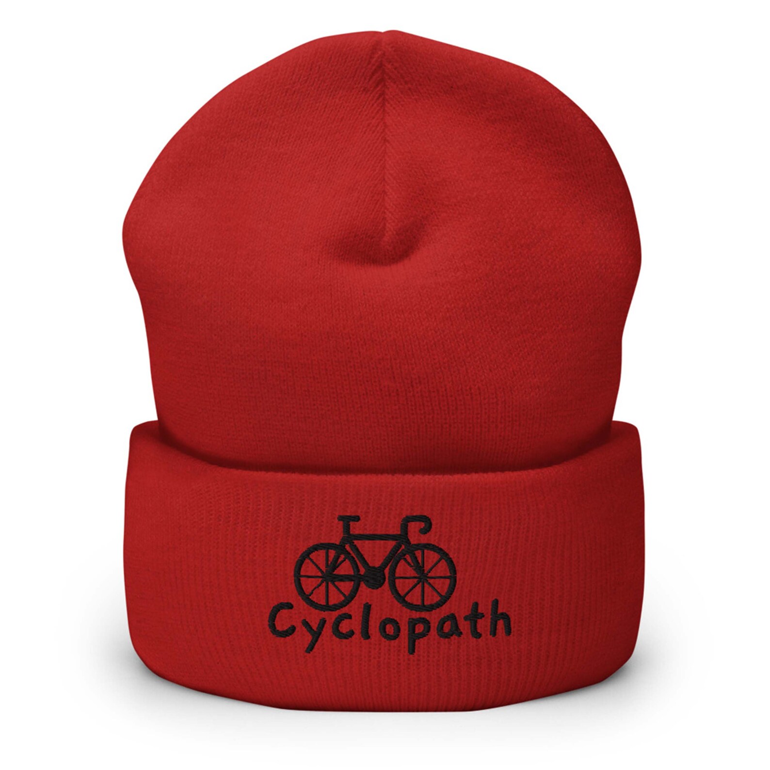 Cyclopath Cyclist Cuffed Beanie, Embroidery Winter Hat, Gift for ...
