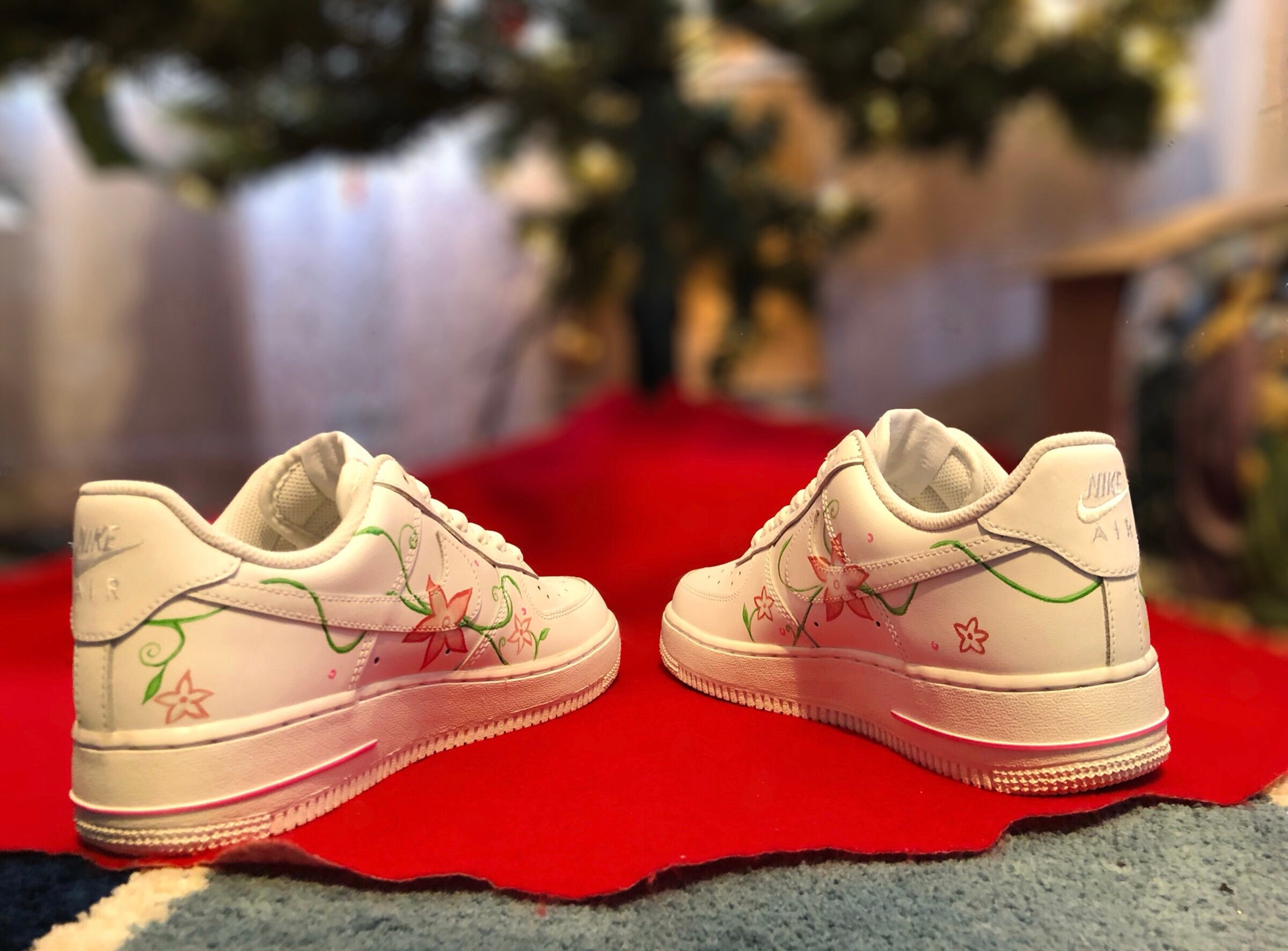 Custom Nike Air Force 1 - Flower Design - Etsy