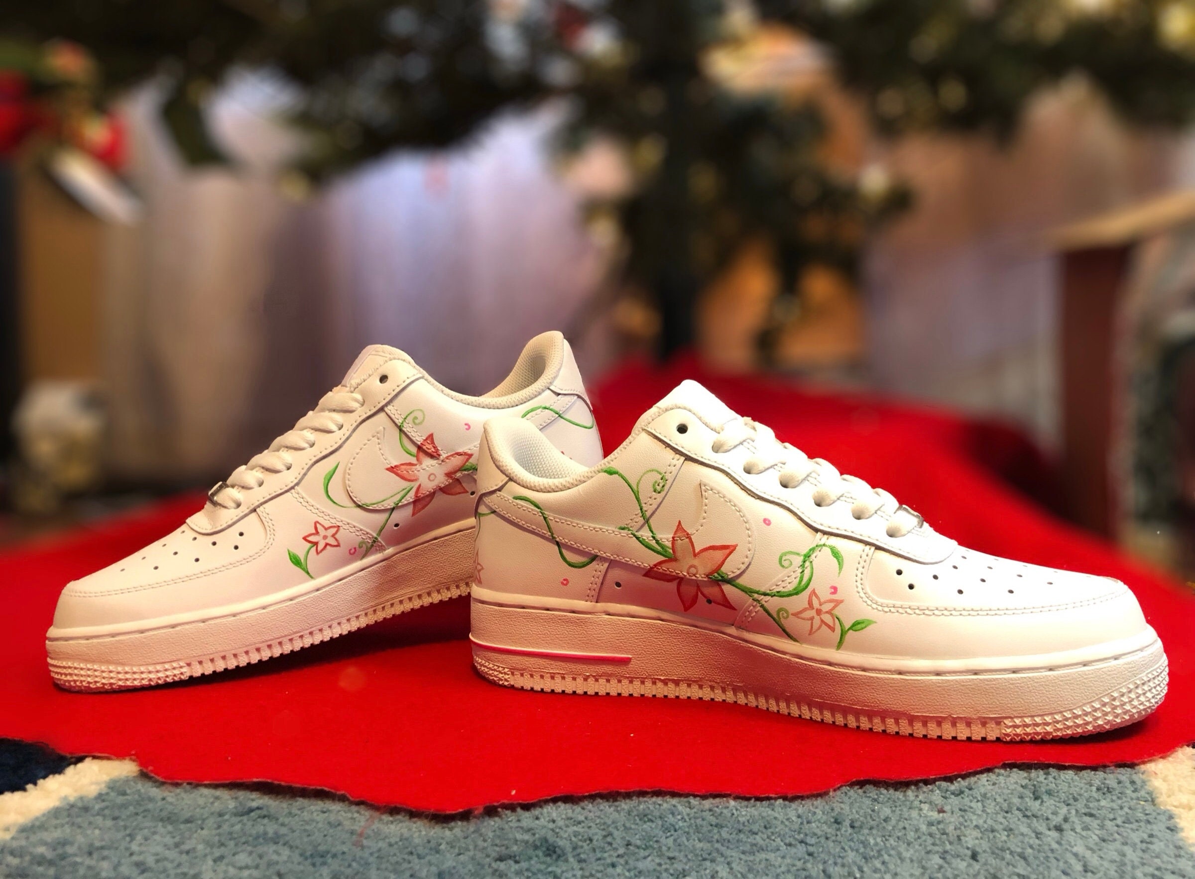 Custom Nike Air Force 1 - Flower Design - Etsy