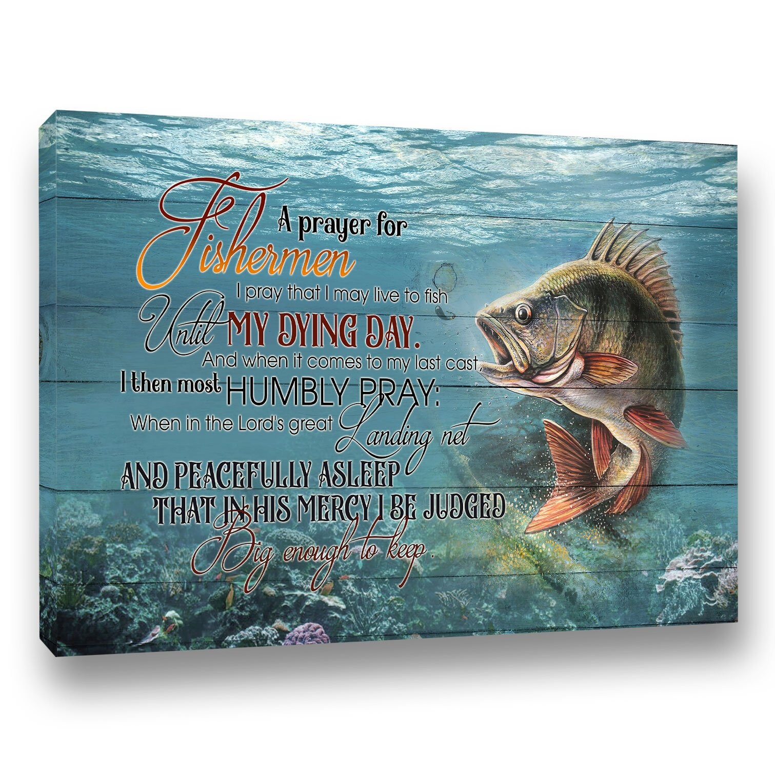 Fishing A Prayer For Fishermen Print Canvas Poster Anniversary | Etsy