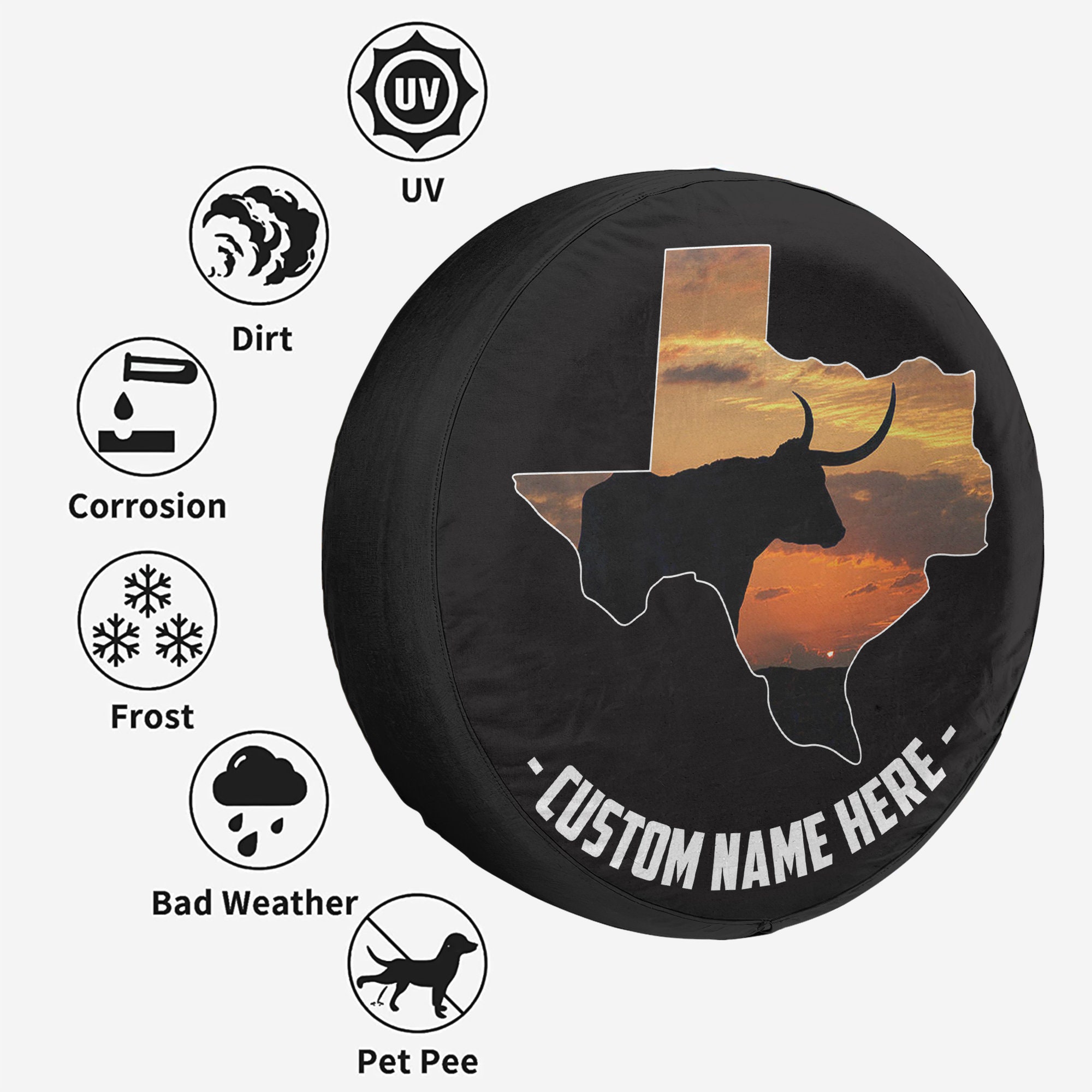 Personalized State Of Texas Spare Tire Cover