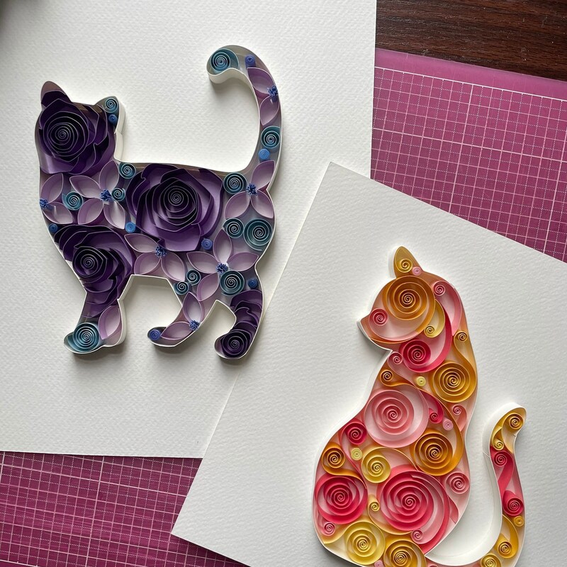 Paper Quilling Cat - Etsy