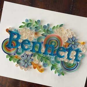 Quilling Art Name -personalized Name Art - Quilling Art Flowers ...