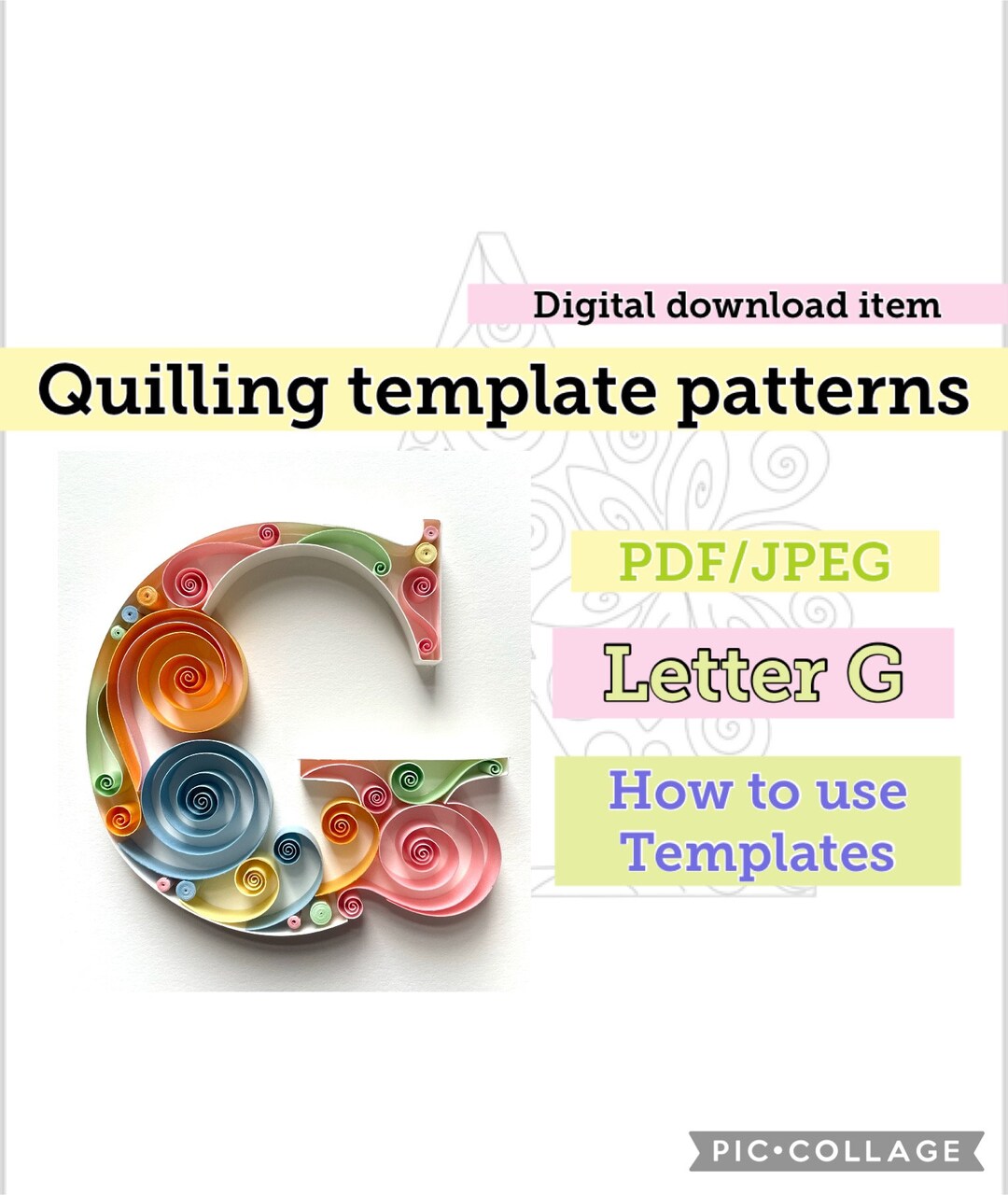 Quilling Template, Quilling Letter, Quilling Patterns, Quilling ...