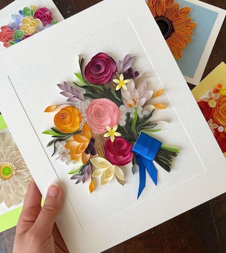 Quilling Art Quilling Art Framed Quilling Flower Wall - Etsy