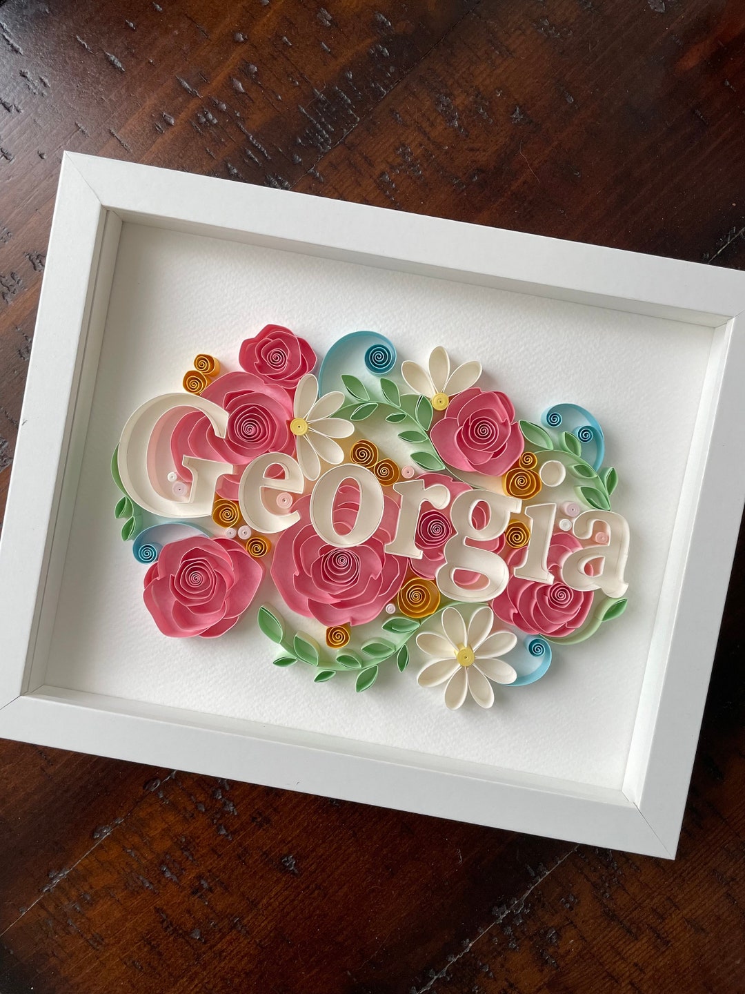 Quilling Art Name -personalized Name Art - Quilling Art Flowers ...