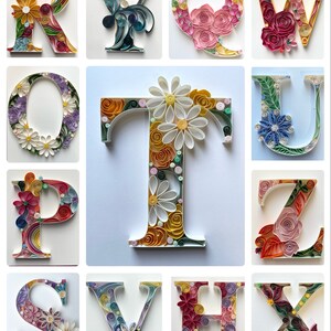 Initial Art / Quilling Art Framed /quilling Flowers /quilling Letter ...