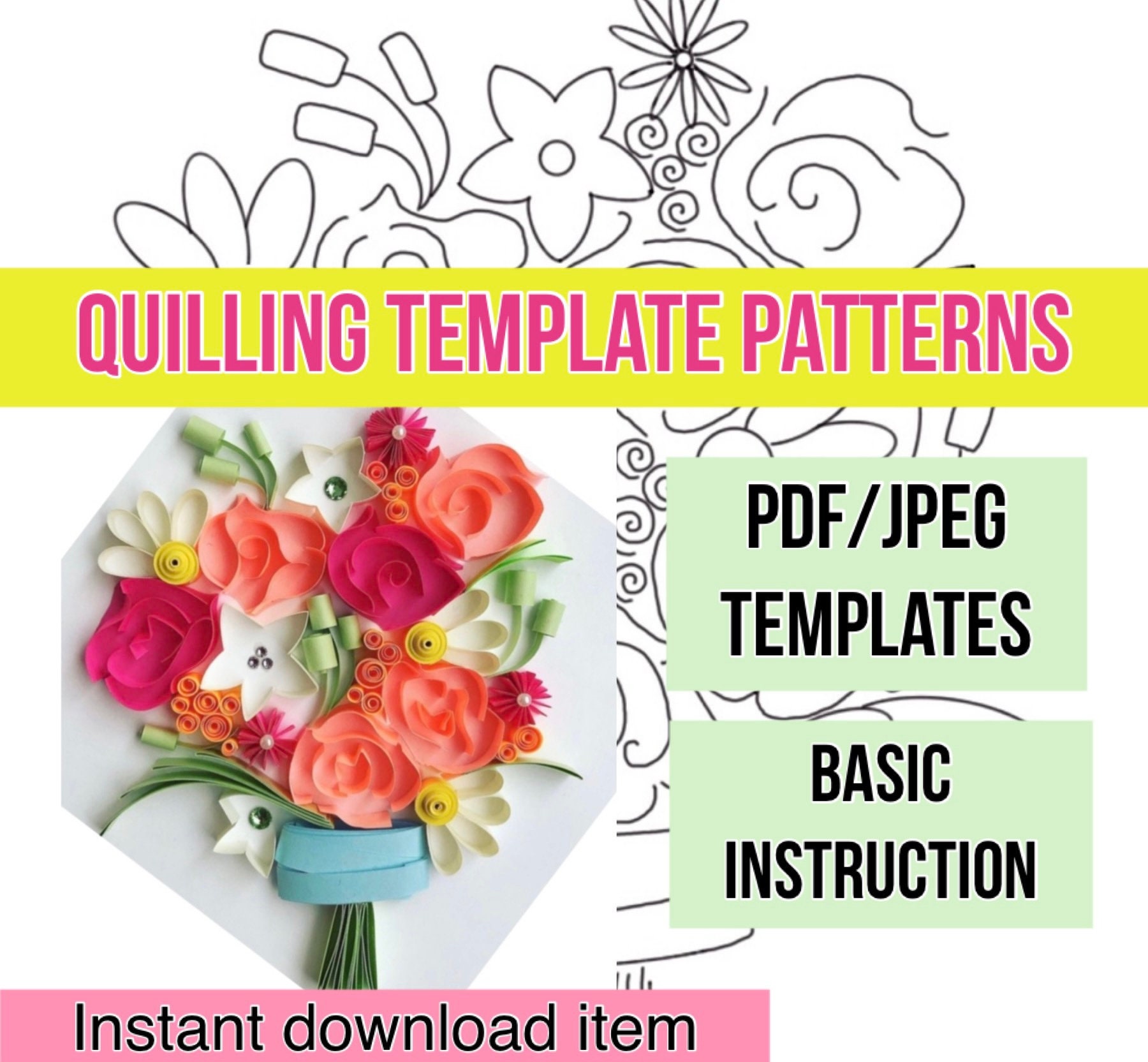 Quilling Template, Quilling Card, Quilling Patterns, Quilling Template ...