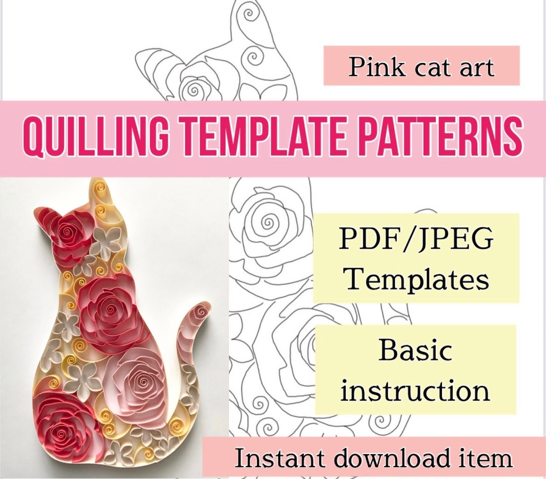 Cat Quilling Template, Quilling Patterns, Quilling Template Patterns ...