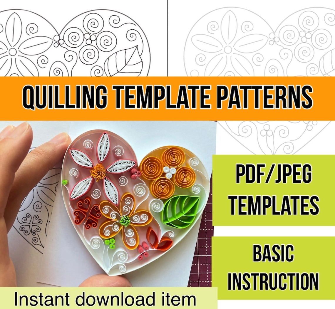 Quilling Template Quilling Card Quilling Patterns Quilling - Etsy