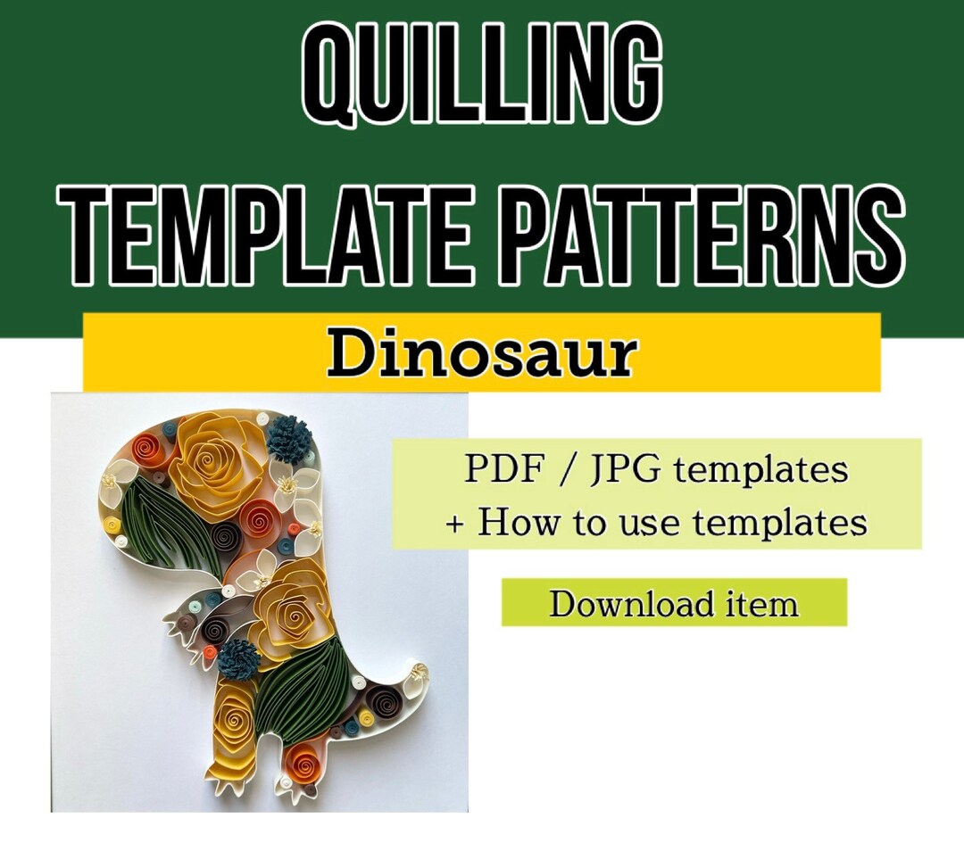 Dinosaur Quilling Template, Quilling Patterns, Quilling Template ...