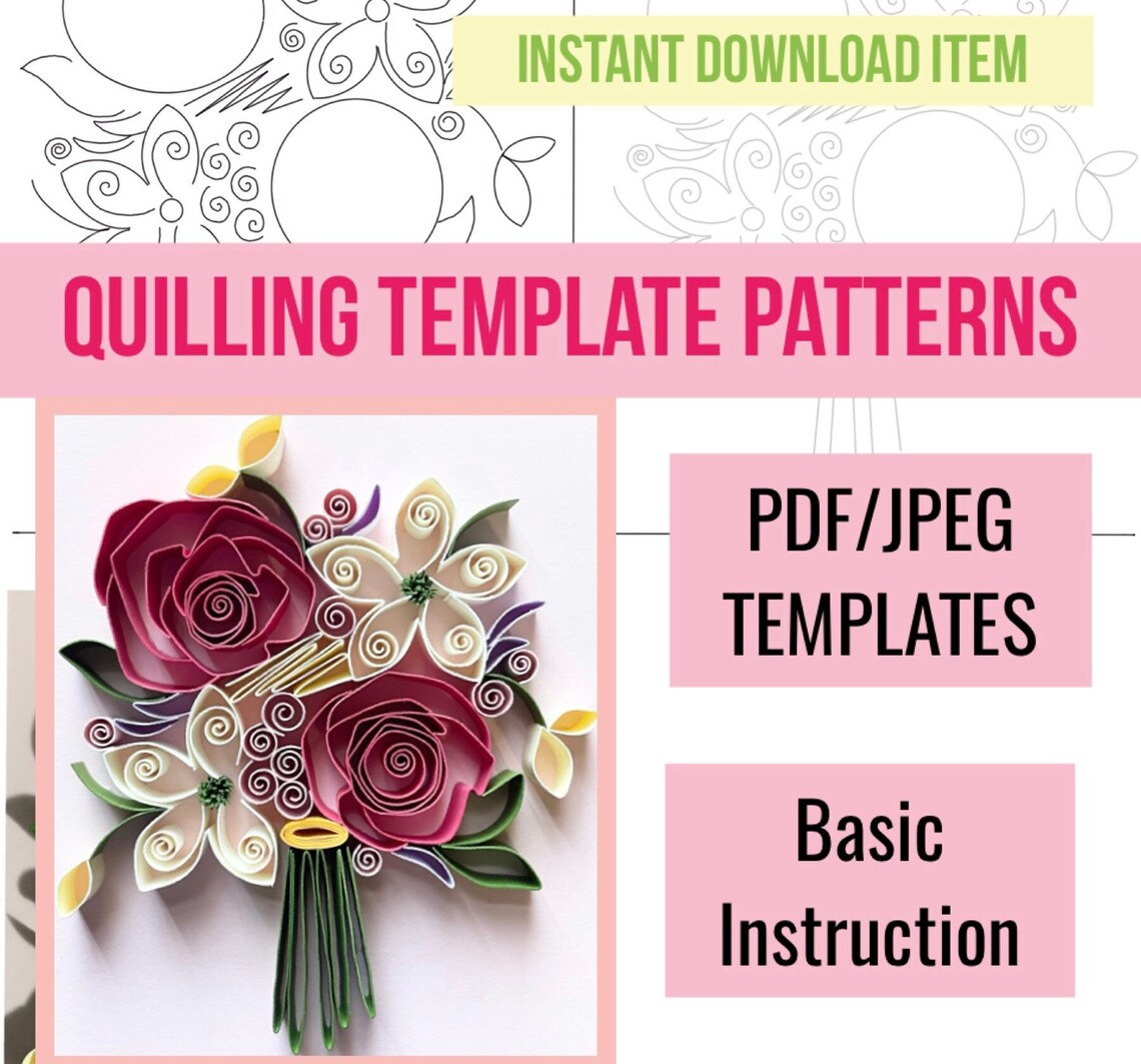 Quilling Template Quilling Card Quilling Patterns Quilling - Etsy