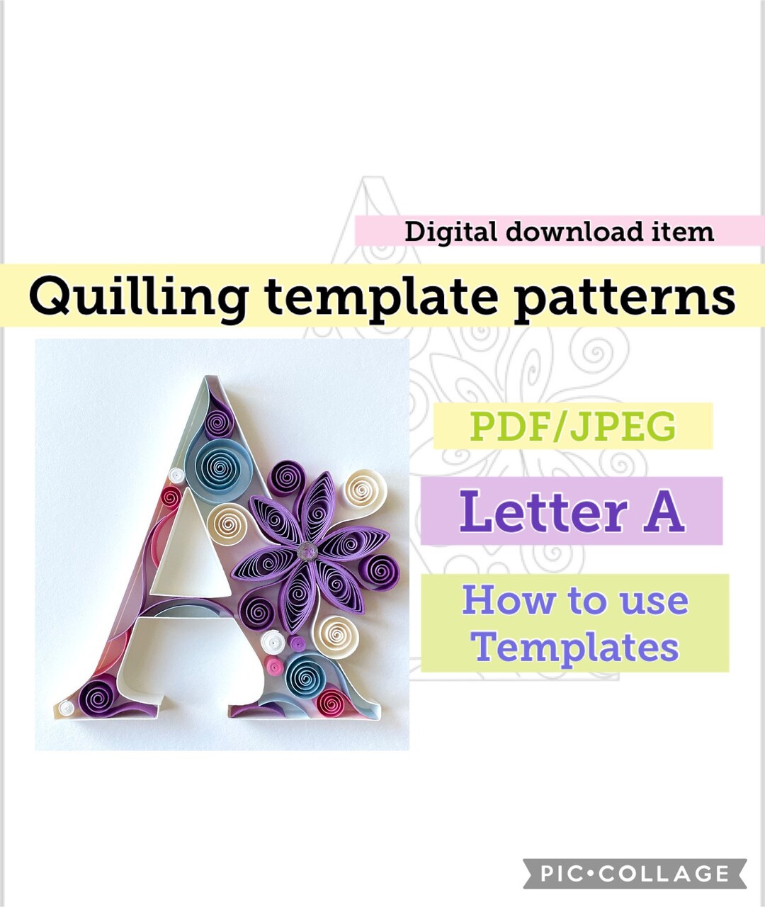 Quilling Template, Quilling Letter, Quilling Patterns, Quilling ...