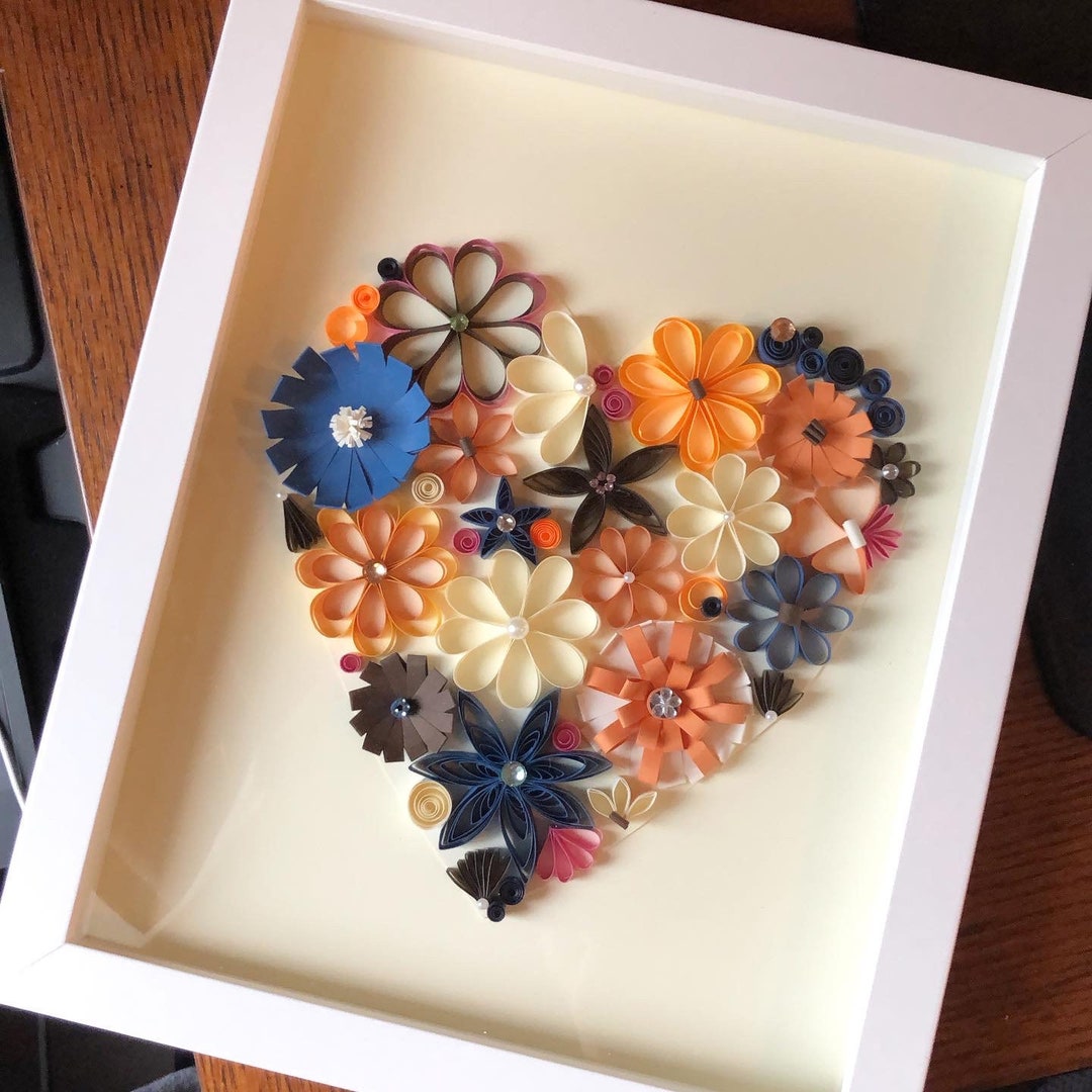 Quilling Love Heart Framed Wall Art Quilling Art Framed Home Decor ...