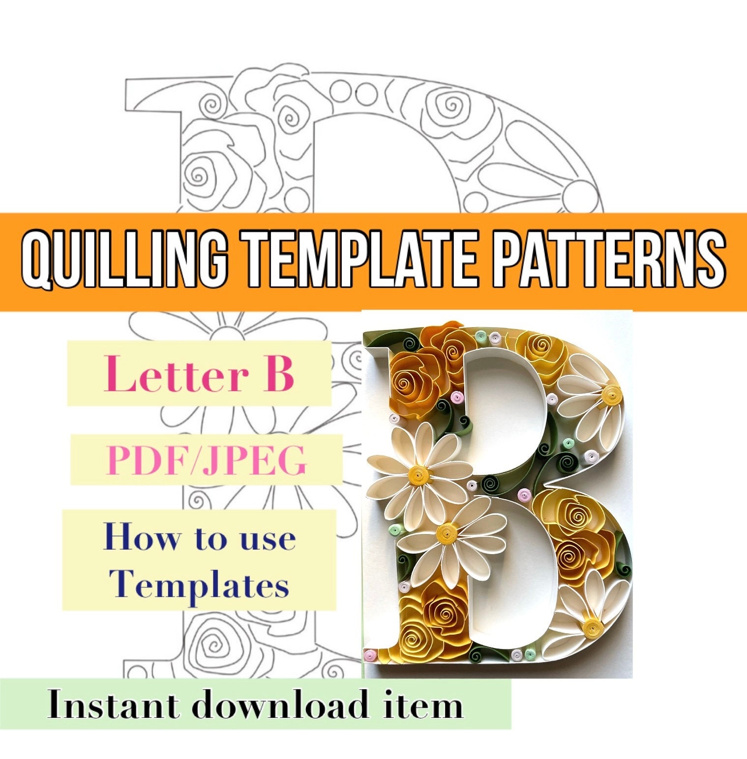 Quilling Template, Quilling Letter, Quilling Patterns, Quilling ...