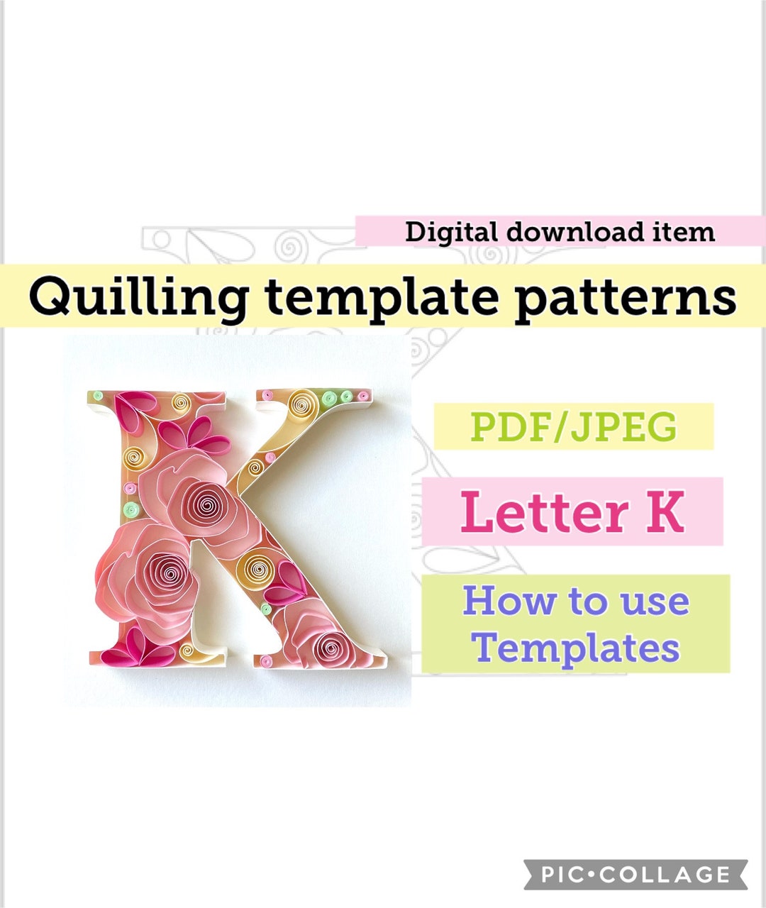 Quilling Template, Quilling Letter, Quilling Patterns, Quilling ...