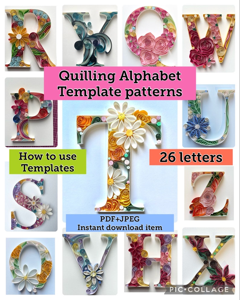 Quilling Template, Quilling Letter, Quilling Alphabet, Quilling ...