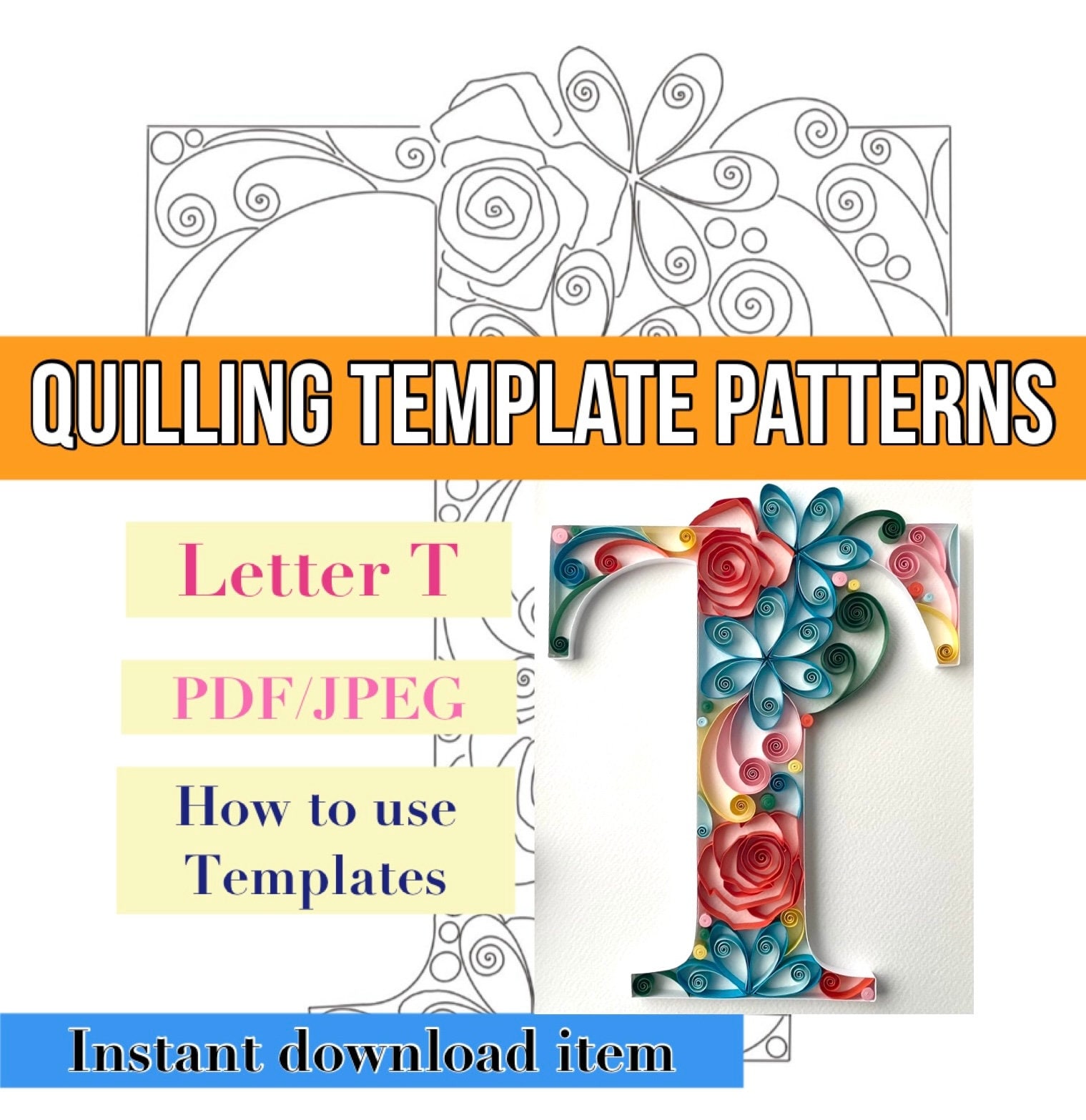 Quilling Template, Quilling Letter, Quilling Patterns, Quilling ...