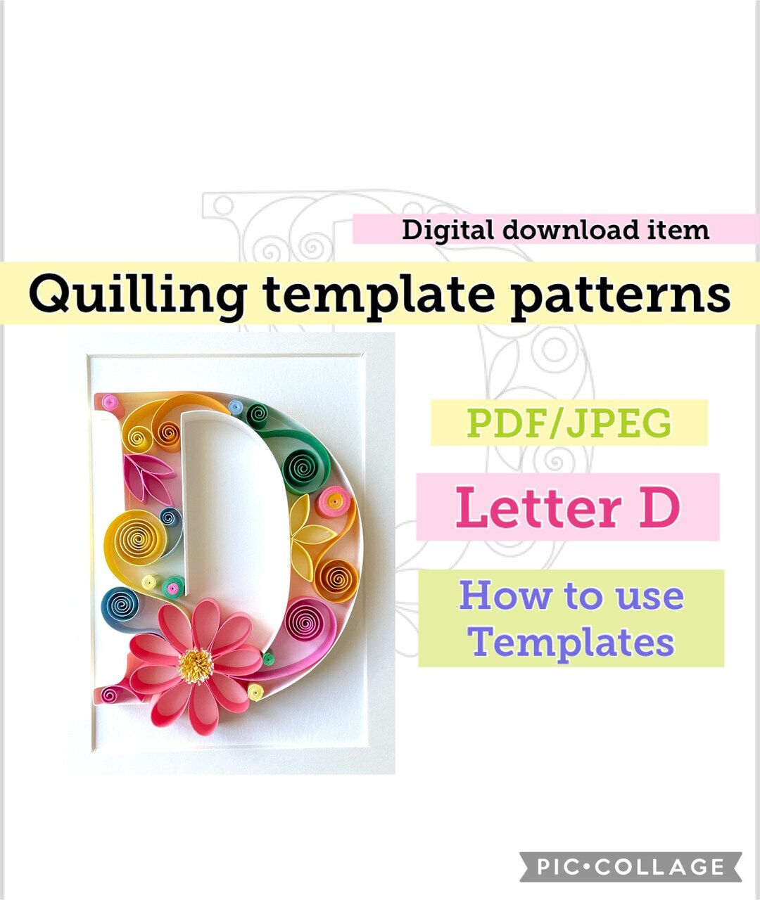 Quilling Template, Quilling Letter, Quilling Patterns, Quilling ...
