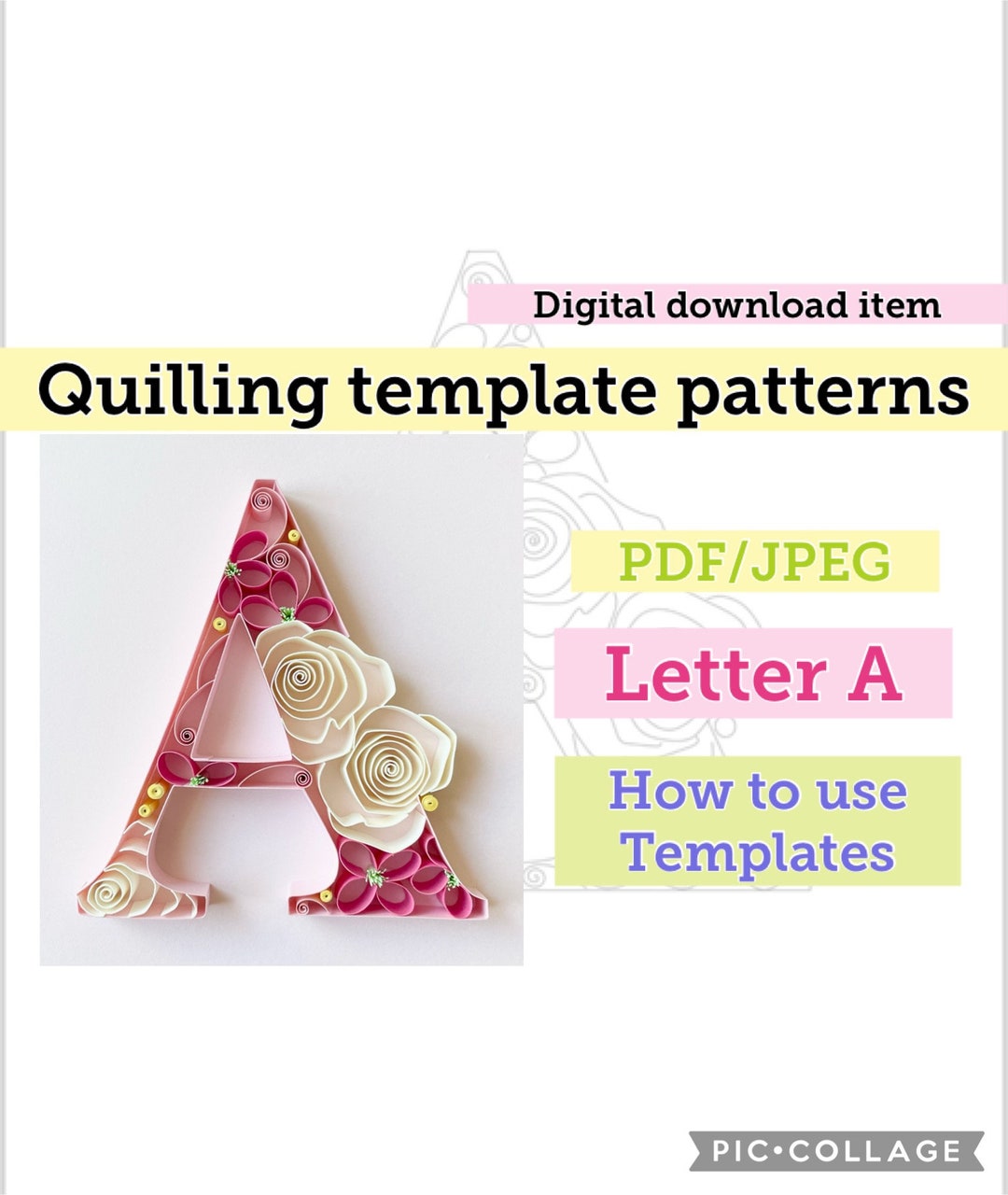 Quilling Template, Quilling Letter, Quilling Patterns, Quilling ...