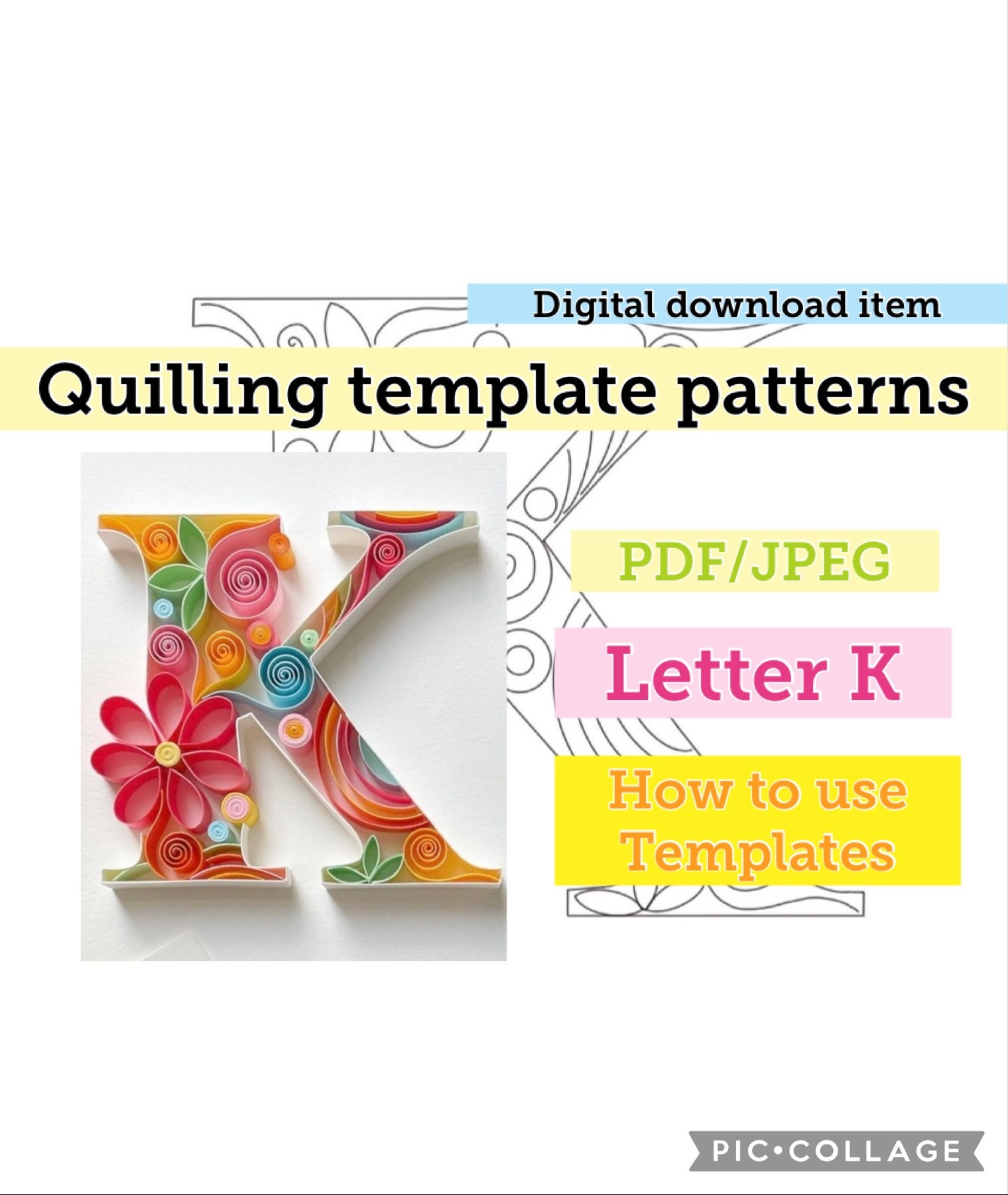 Quilling Template, Quilling Letter, Quilling Patterns, Quilling ...