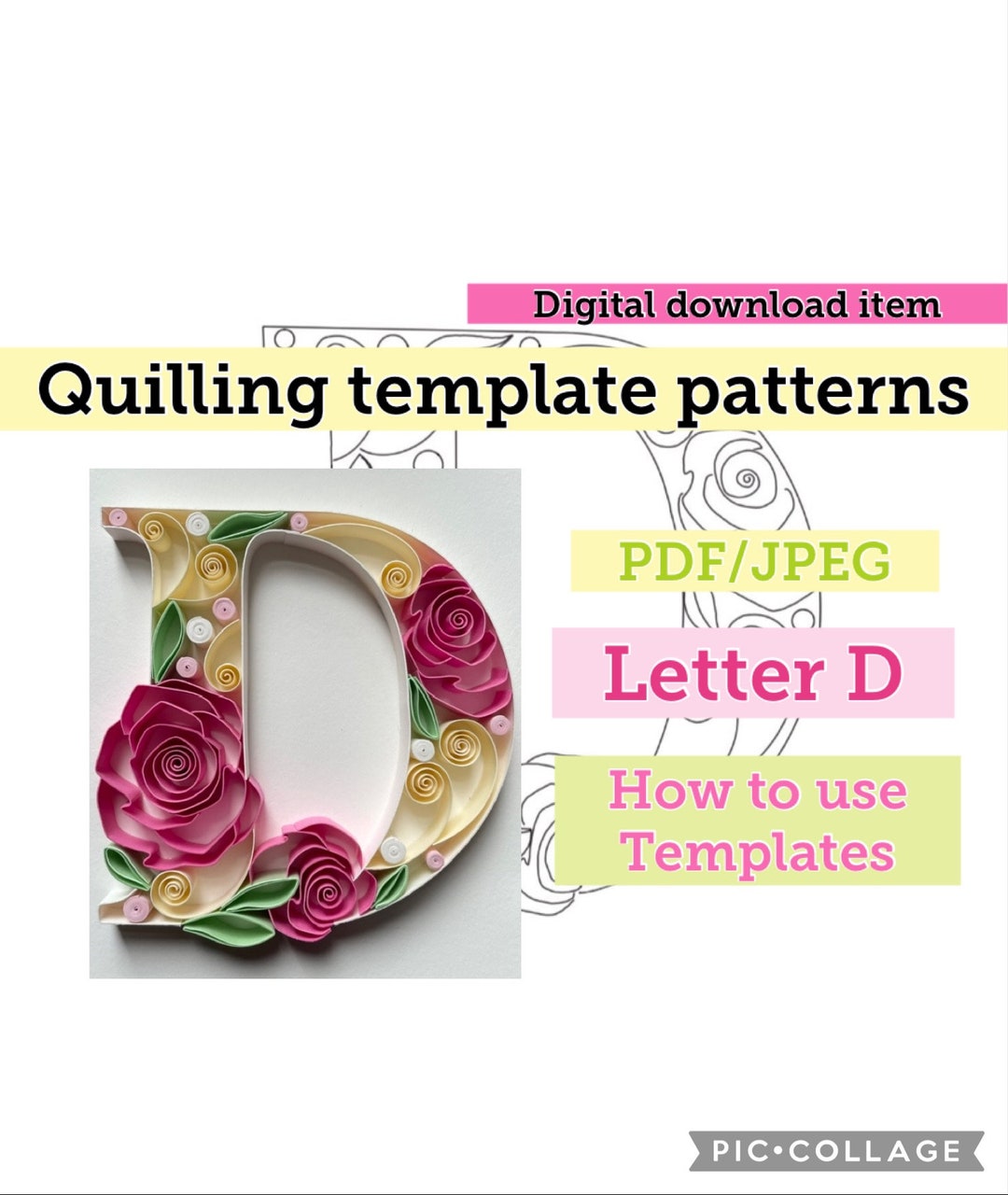 Quilling Template, Quilling Letter, Quilling Patterns, Quilling ...