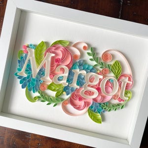 Quilling Art Name -personalized Name Art - Quilling Art Flowers ...