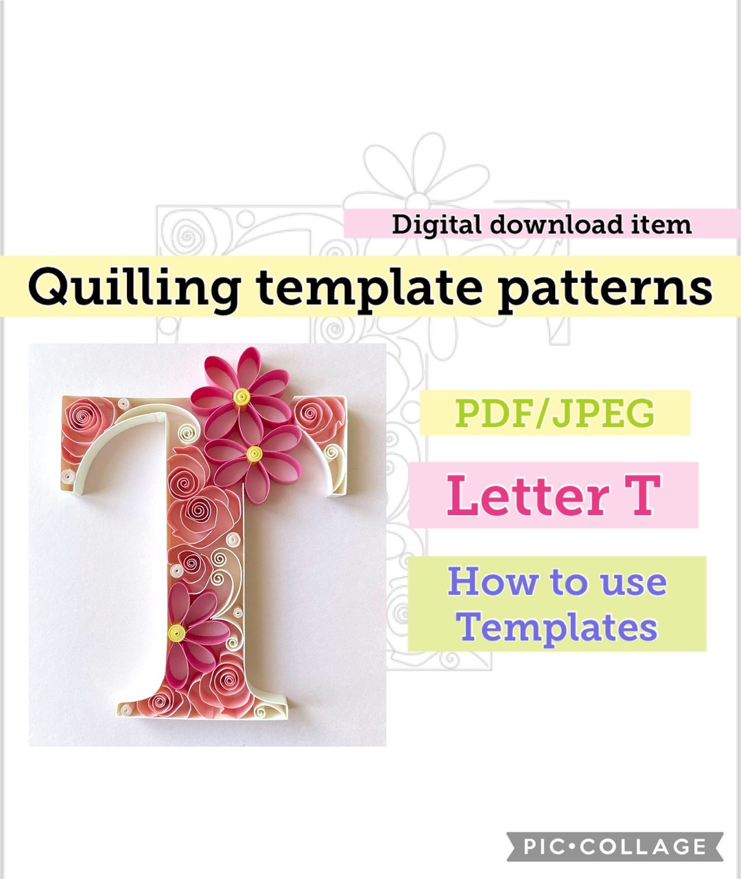 Quilling Template, Quilling Letter, Quilling Patterns, Quilling ...