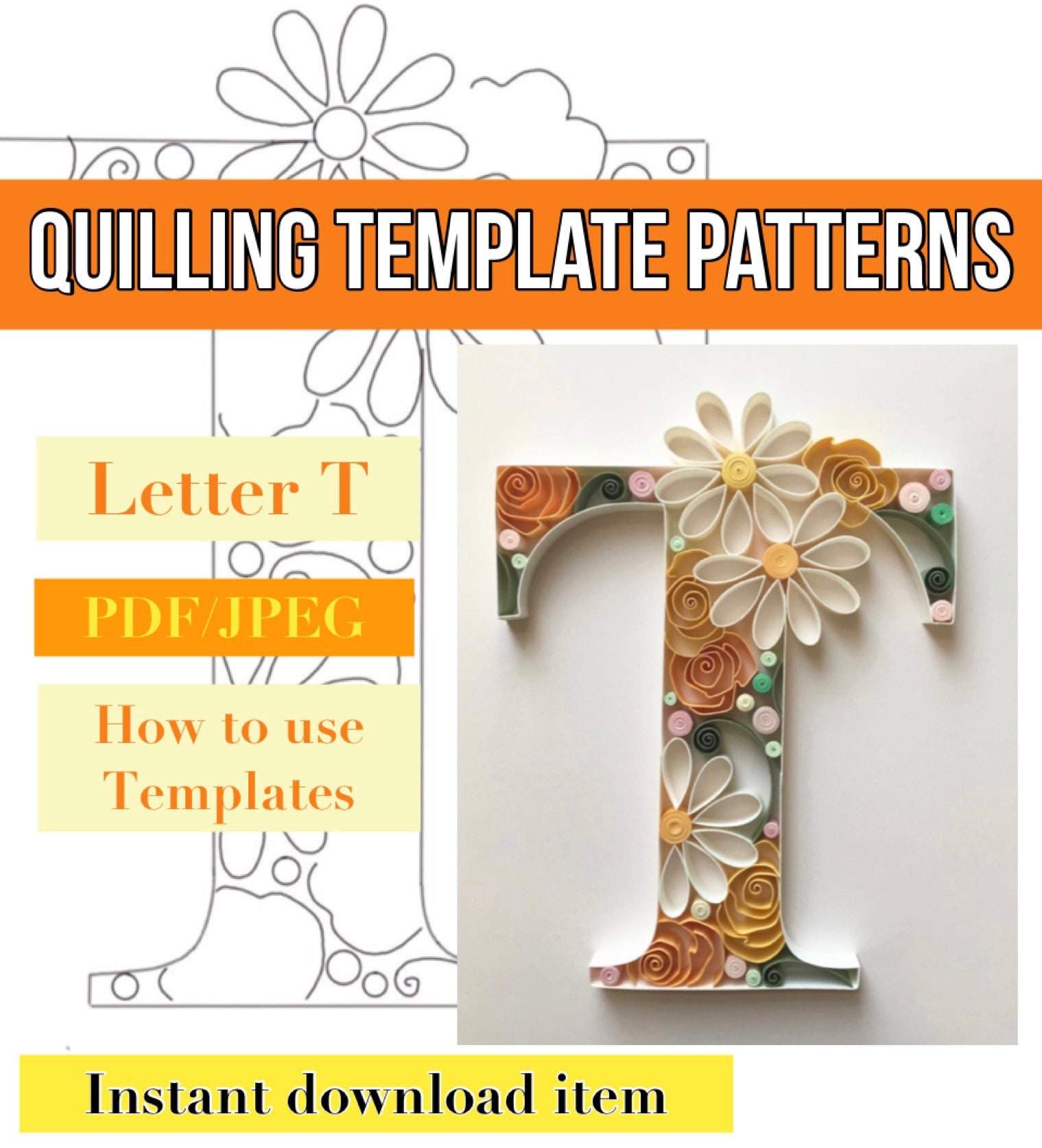 Quilling Template, Quilling Letter, Quilling Patterns, Quilling ...
