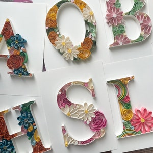 Initial Art / Quilling Art Framed /quilling Flowers /quilling Letter ...